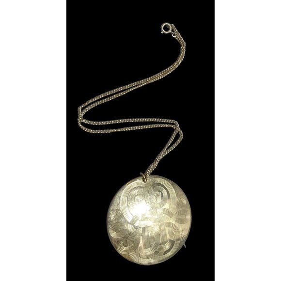 Jewelry | Vintage Large Engraved Gold Medallion Necklace | Poshmark